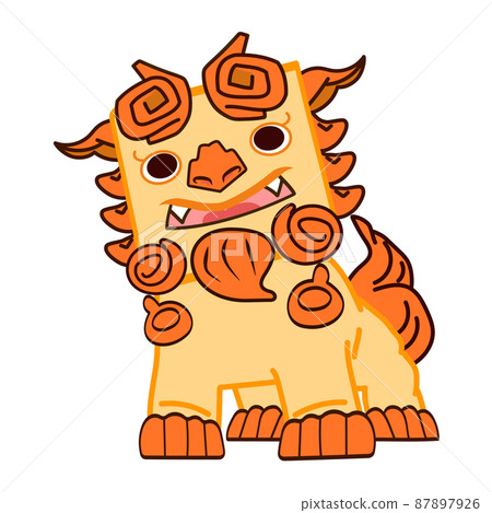 Cute shisa kid smiling and laughing - Stock Illustration [87897926] - PIXTA