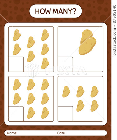 How many counting game with potato. worksheet... - Stock Illustration ...