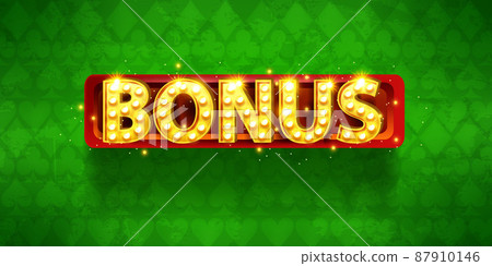 Casino bonus banner, vector green cloth... - Stock Illustration ...