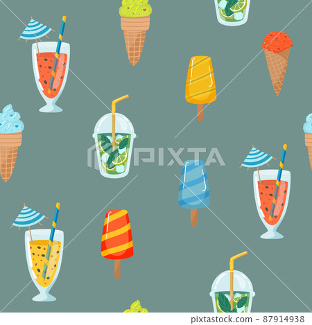 Seamless cocktail pattern. color background... - Stock Illustration ...