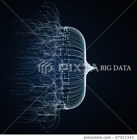 big data visualization digital data threads... - Stock Illustration ...
