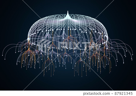 big data visualization digital data threads... - Stock Illustration ...
