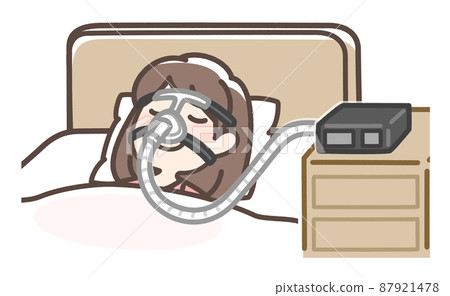 Woman sleeping with CPAP - Stock Illustration [87921478] - PIXTA