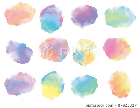 Colorful and cute watercolor frame set - Stock Illustration [87923327 ...