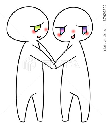 Characters who apologize to each other with... - Stock Illustration ...