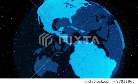 3D Digital orbital earth in cyberspace showing... - Stock Illustration ...