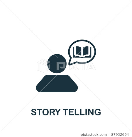 Story Telling icon. Monochrome simple icon for... - Stock Illustration ...