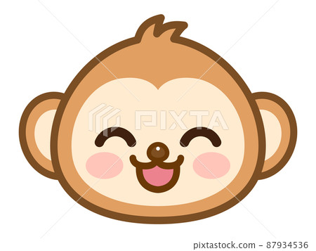 Smiley monkey face icon material - Stock Illustration [87934536] - PIXTA