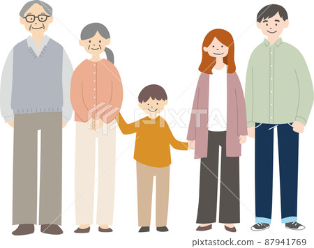 Family three households color - Stock Illustration [87941769] - PIXTA