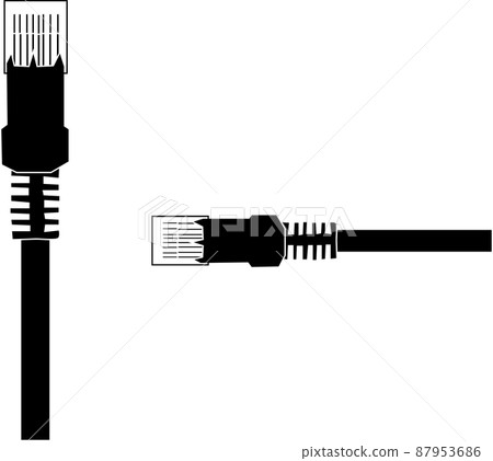 LAN cable silhouette material - Stock Illustration [87953686] - PIXTA