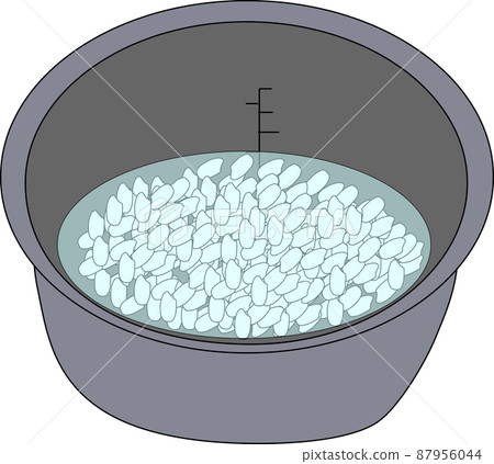 Illustration of a rice cooker soaking rice in... - Stock Illustration ...