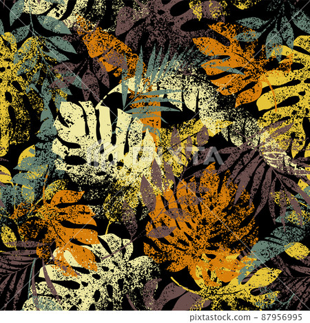 Aloha pattern of tropical leaf, - Stock Illustration [87956995] - PIXTA