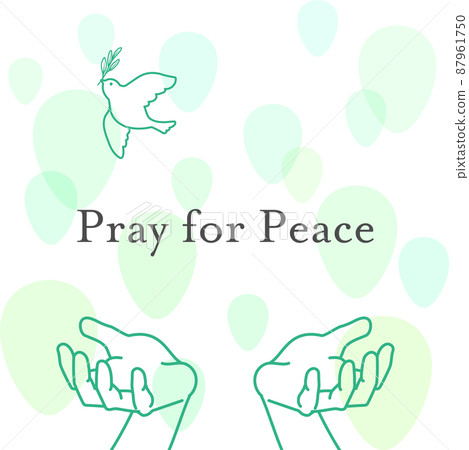 Illustration of hands and pigeons praying for... - Stock Illustration ...