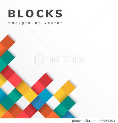 Colorful blocks on blank white background vector - Stock Illustration ...