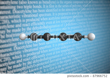 Diacetylene scientific molecular model, 3D...-插圖素材 [87966752] - PIXTA圖庫