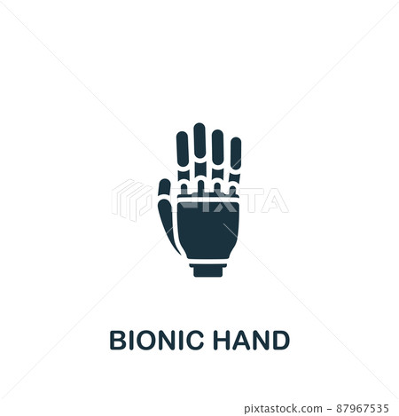 Bionic Hand icon. Monochrome simple icon for... - Stock Illustration ...