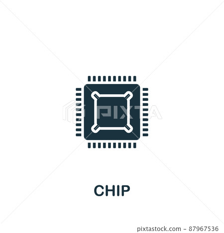Chip icon. Monochrome simple icon for... - Stock Illustration [87967536 ...