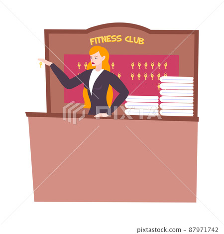 Fintess Club Receptionist Composition - Stock Illustration [87971742 ...
