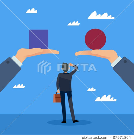 Choice. Providing an opportunity. Businessman... - Stock Illustration ...