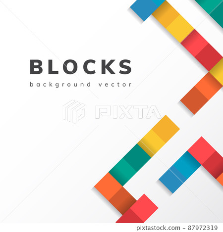 Colorful blocks on blank white background vector - Stock Illustration ...