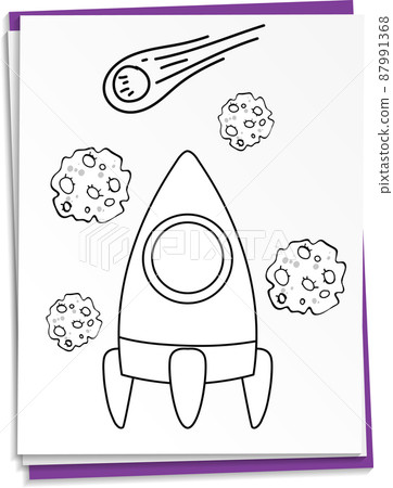 Hand drawn rocket on paper - Stock Illustration [87991368] - PIXTA