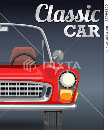 Classic car typography design with classic car... - Stock Illustration ...
