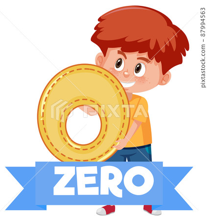 Student boy holding the number cartoon... - Stock Illustration ...