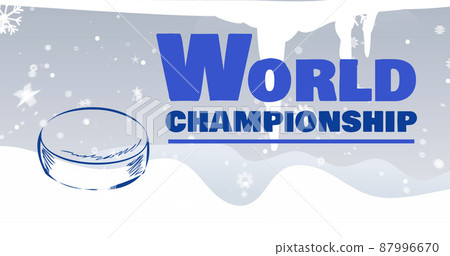 Image of world championship text in blue over... - Stock Illustration ...