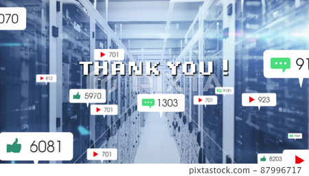 Image of growing numbers with icons over server... - Stock Illustration ...
