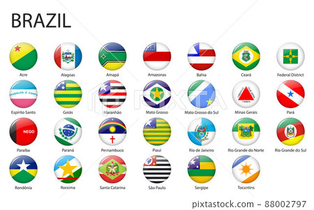 all Flags of states of Brazil. template for...-插圖素材 [88002797] - PIXTA圖庫