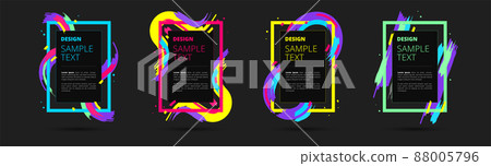 Set of neon vector frames for text and photos....-插圖素材 [88005796] - PIXTA圖庫