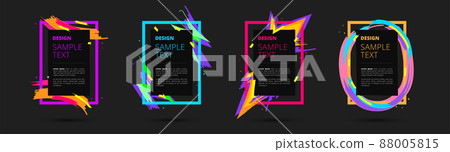 Set of neon vector frames for text and photos.... - Stock Illustration ...