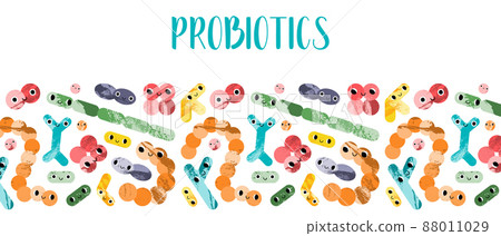 Cute lactic acid bacteria character....-插圖素材 [88011029] - PIXTA圖庫