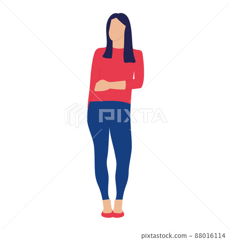 Isolated girl cartoon on a relaxed position Vector - Stock Illustration ...