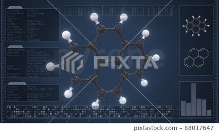 Overview of the molecule of pyrene on the... - Stock Illustration ...