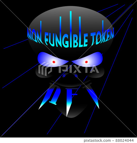 nft abstract face with teeth and a crown of... - Stock Illustration ...
