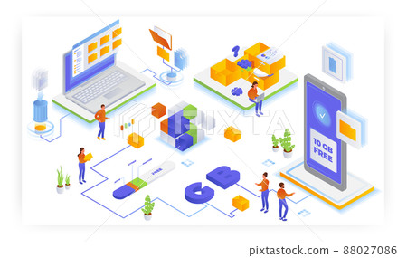 Increase storage space on mobile devices,... - Stock Illustration ...