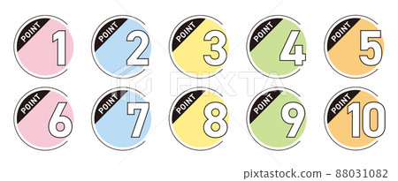 POINT Round number icon set from 1 to 10... - Stock Illustration ...