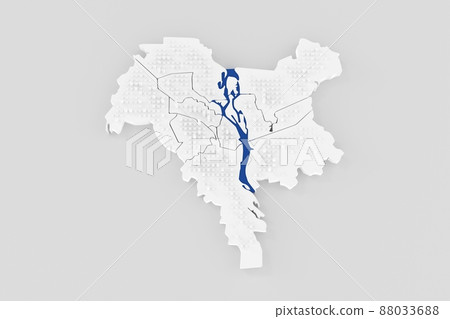 3d stylized schemitic map of Kyiv Kiev capital... - Stock Illustration ...