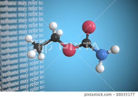 Molecular model of urethane, 3D rendering - Stock Illustration ...