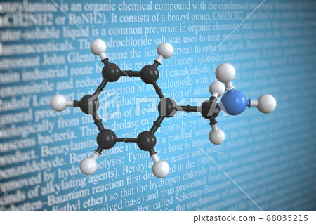 Benzylamine scientific molecular model, 3D... - Stock Illustration ...