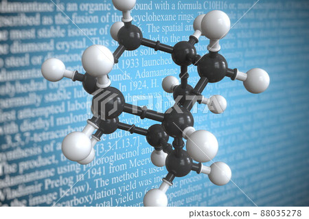 Molecular model of adamantane, 3D rendering - Stock Illustration ...