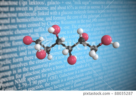 Molecular model of galactose, 3D rendering - Stock Illustration ...