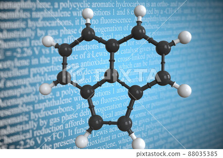 Molecular model of acenaphthylene, 3D rendering - Stock Illustration ...
