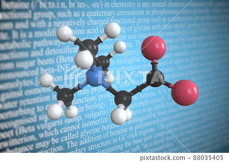 Molecular model of betaine, 3D rendering - Stock Illustration [88035405 ...
