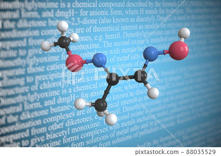 Molecular model of dimethylglyoxime, 3D rendering-插圖素材 [88035529] - PIXTA圖庫