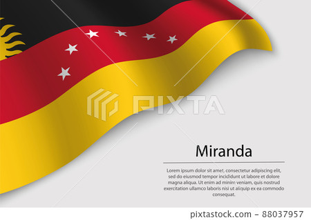 Wave flag of Miranda is a state of Venezuela - Stock Illustration ...