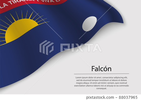 Wave flag of Falcon is a state of Venezuela - Stock Illustration ...