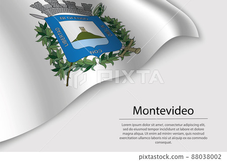 Wave flag of Montevideo is a state of Uruguay. - Stock Illustration ...