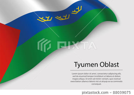 Wave flag of Tyumen Oblast is a region of Russia - Stock Illustration ...